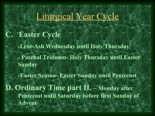 Liturgical year calendar of the Catholic Church | PPT