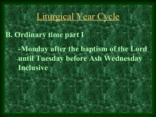 Liturgical year calendar of the Catholic Church