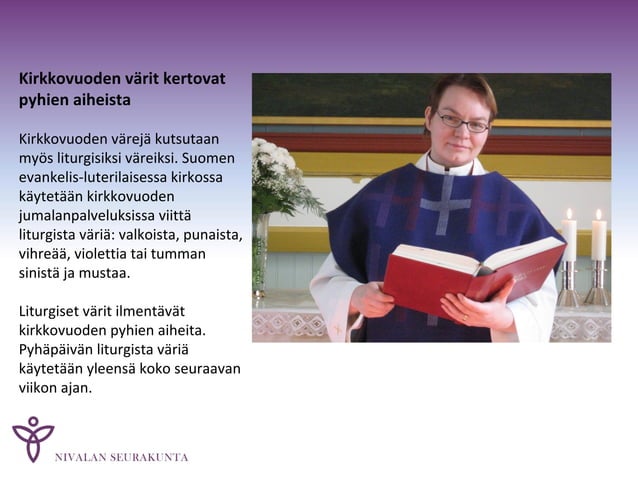 Koulu ja seurakunta - Liturgiset värit | PPT