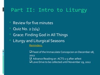Liturgy and liturgical seasons | PPT