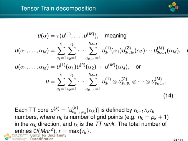 Tensor Train data format for uncertainty quantification | PPT