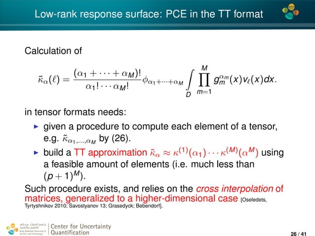 Tensor Train data format for uncertainty quantification | PPT
