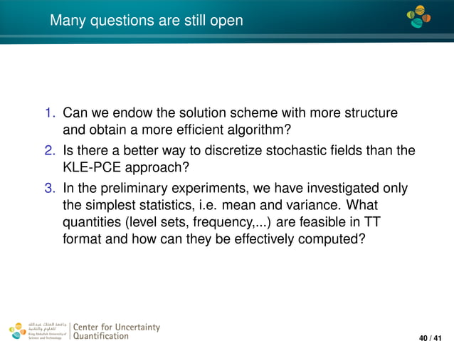 Tensor Train data format for uncertainty quantification | PPT