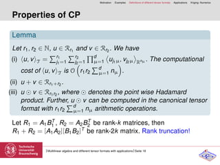 Multi-linear algebra and different tensor formats with applications | PPT