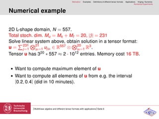 Multi-linear algebra and different tensor formats with applications | PDF
