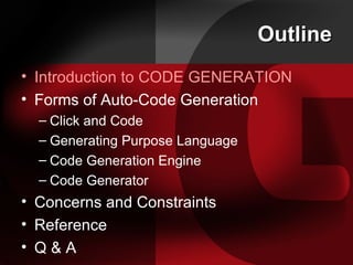 Automatic Code Generation | PPT