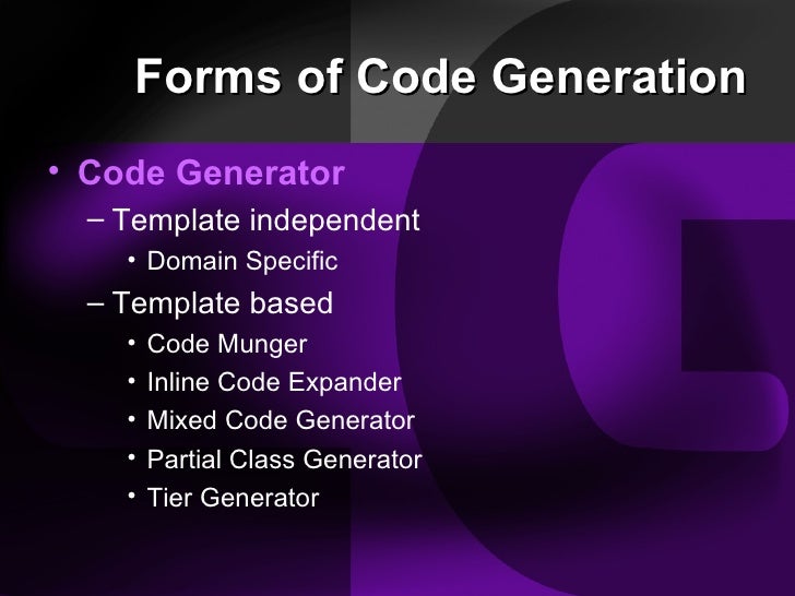 Automatic Code Generation