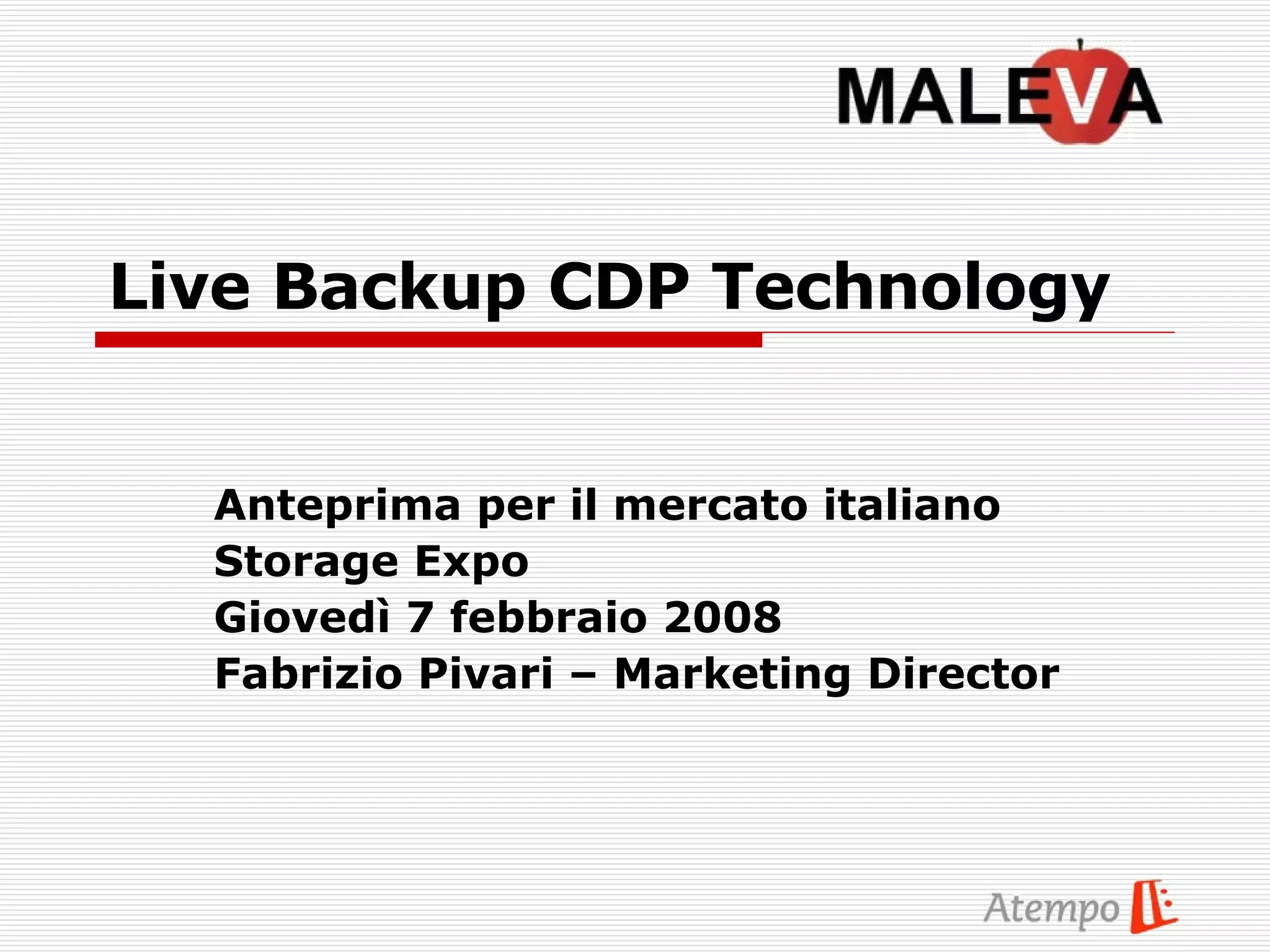 Live Backup CDP Technology | PPT | Computing | Technology & Computing