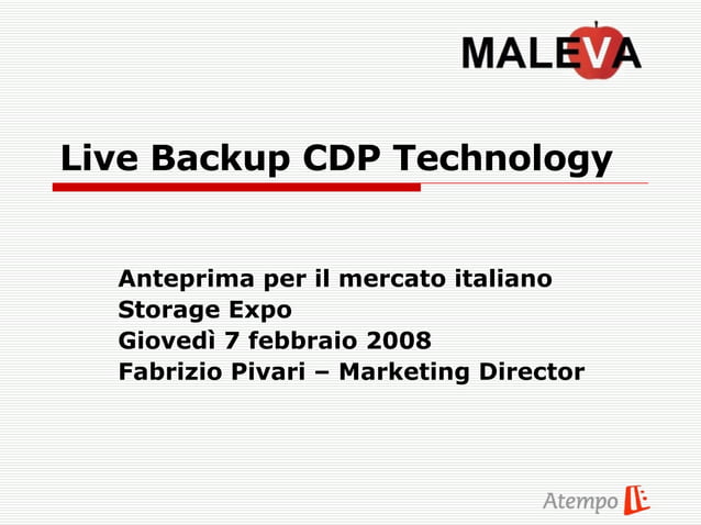 Live Backup CDP Technology | PPT | Computing | Technology & Computing