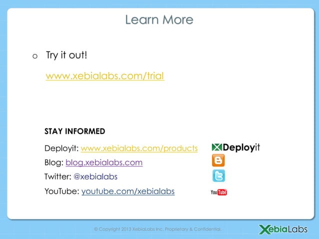 Demo Slides: Application Release Automation with Deployit | PPT