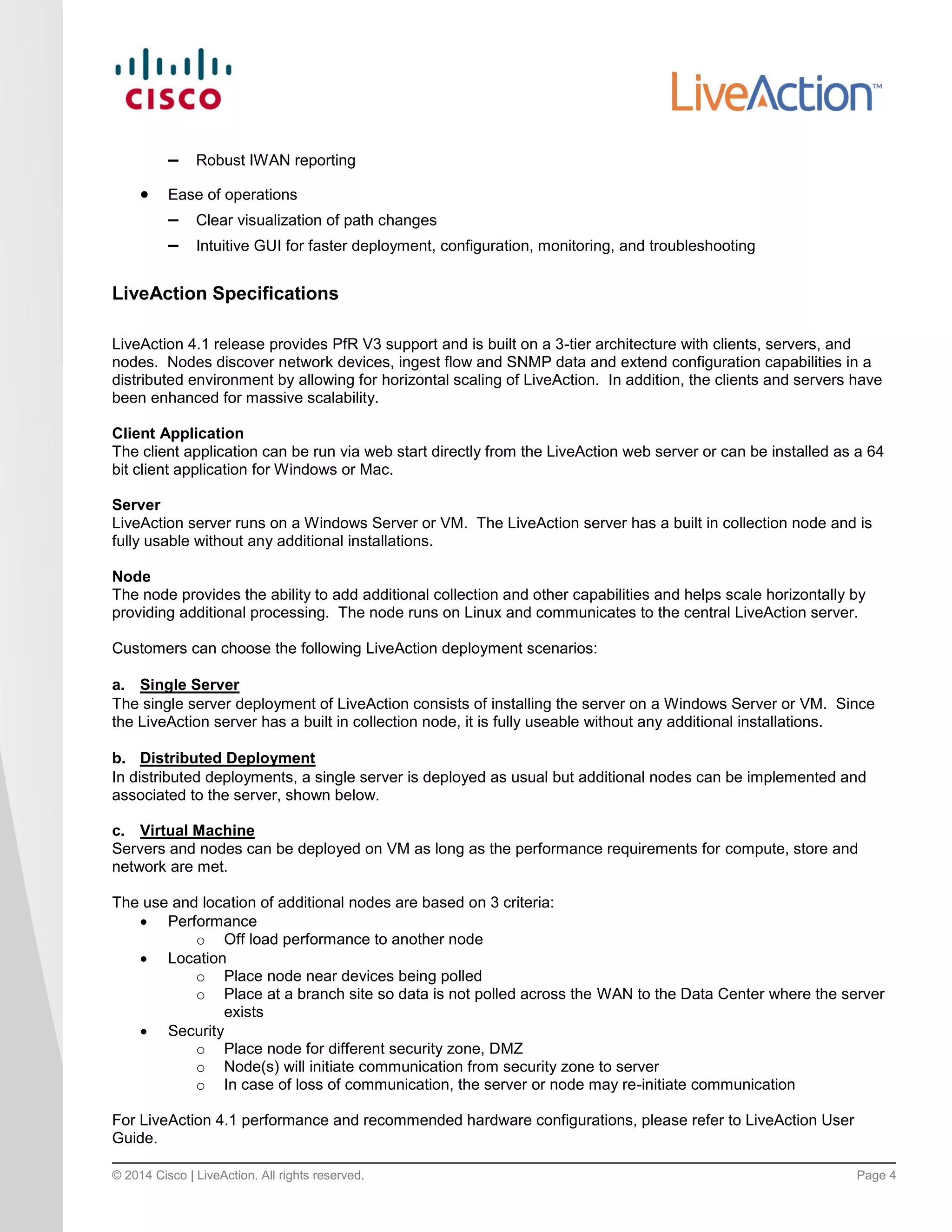 LiveAction: Visualization, Management, and Control for Cisco IWAN | PDF | Computer Networking ...