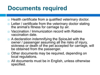 Live animals regulations | PPTX