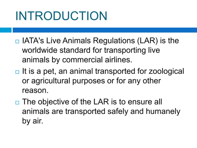 Live animals regulations | PPTX