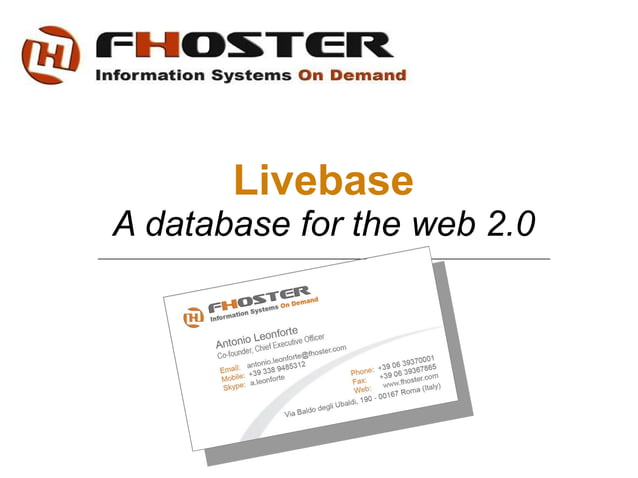 Livebase: a database for the web 2.0 | PPT