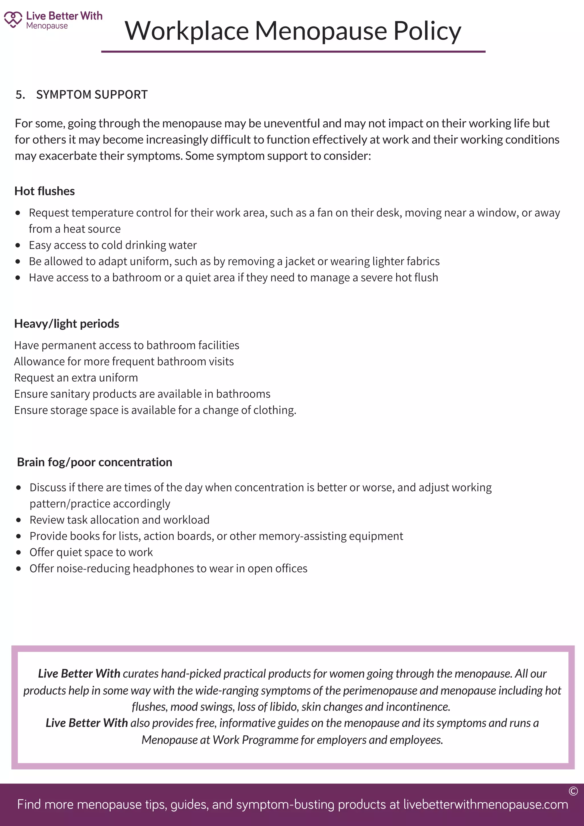 Menopause at Work Policy | PDF