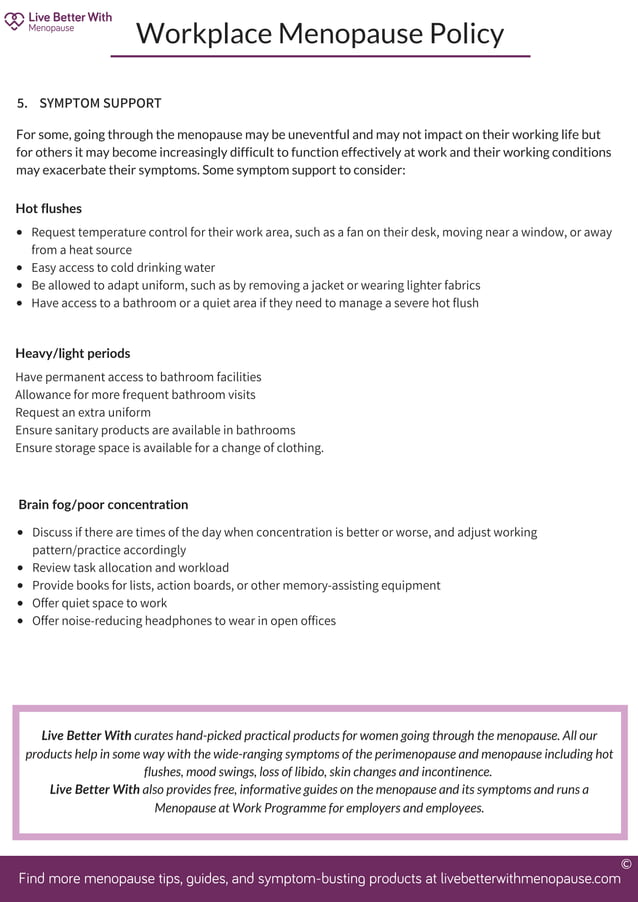 Menopause at Work Policy | PDF