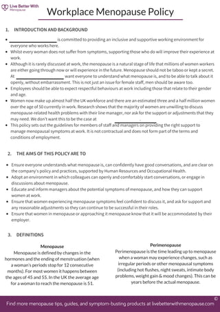 Menopause at Work Policy | PDF