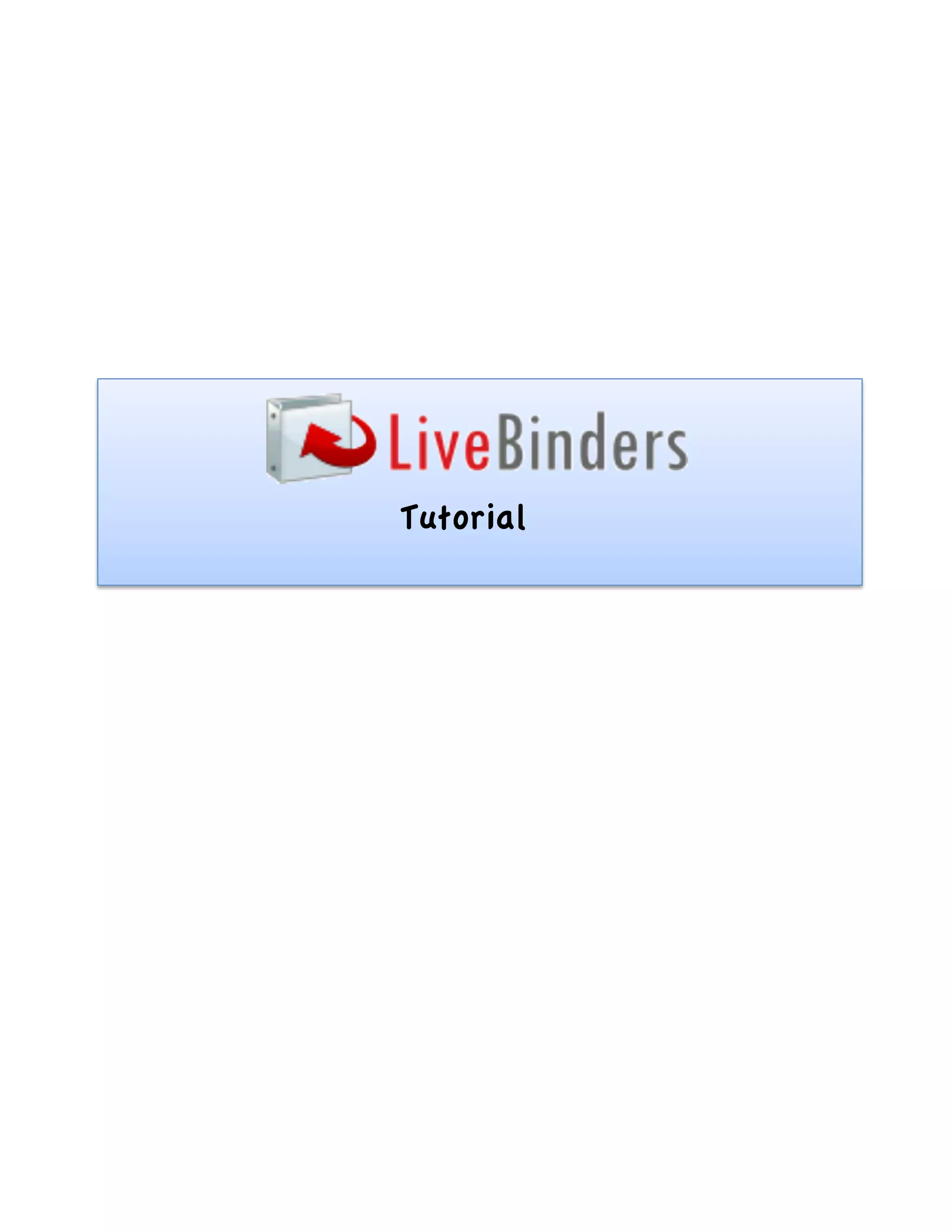 LiveBinders Tutorial | PDF