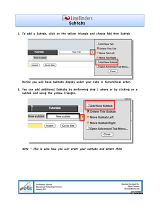 LiveBinders Tutorial | PDF