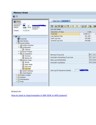Live cache monitoring | DOCX | Databases | Computer Software and Applications