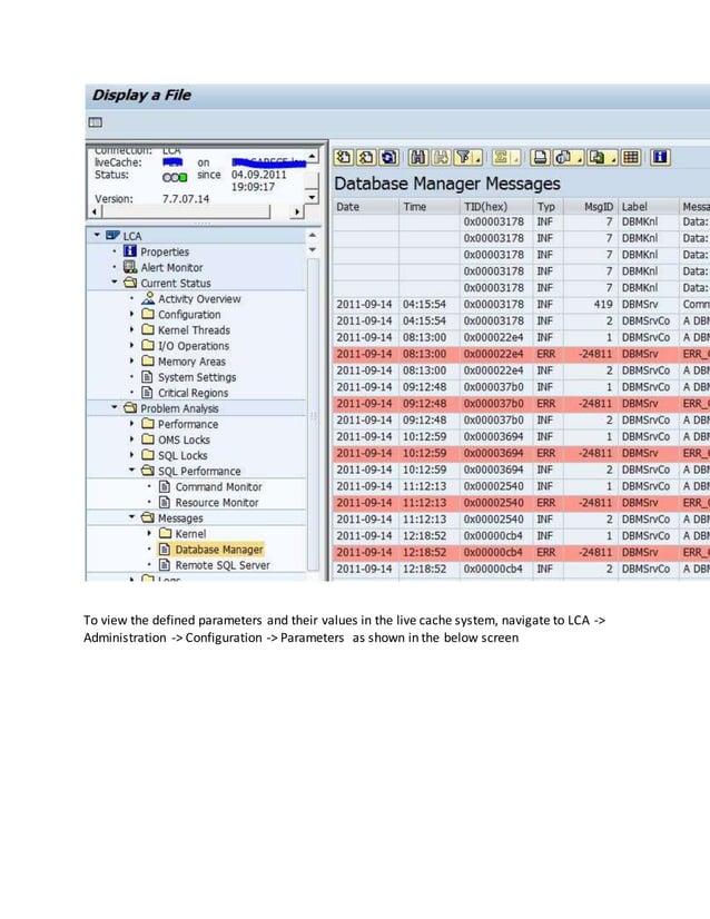 Live cache monitoring | DOCX | Databases | Computer Software and Applications