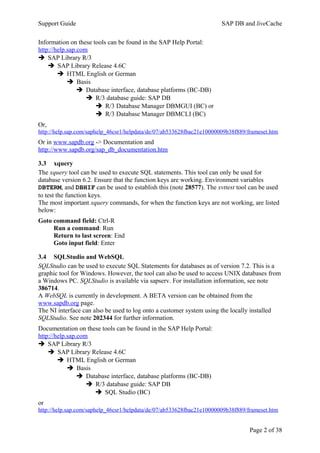 Live cache support guide | DOC