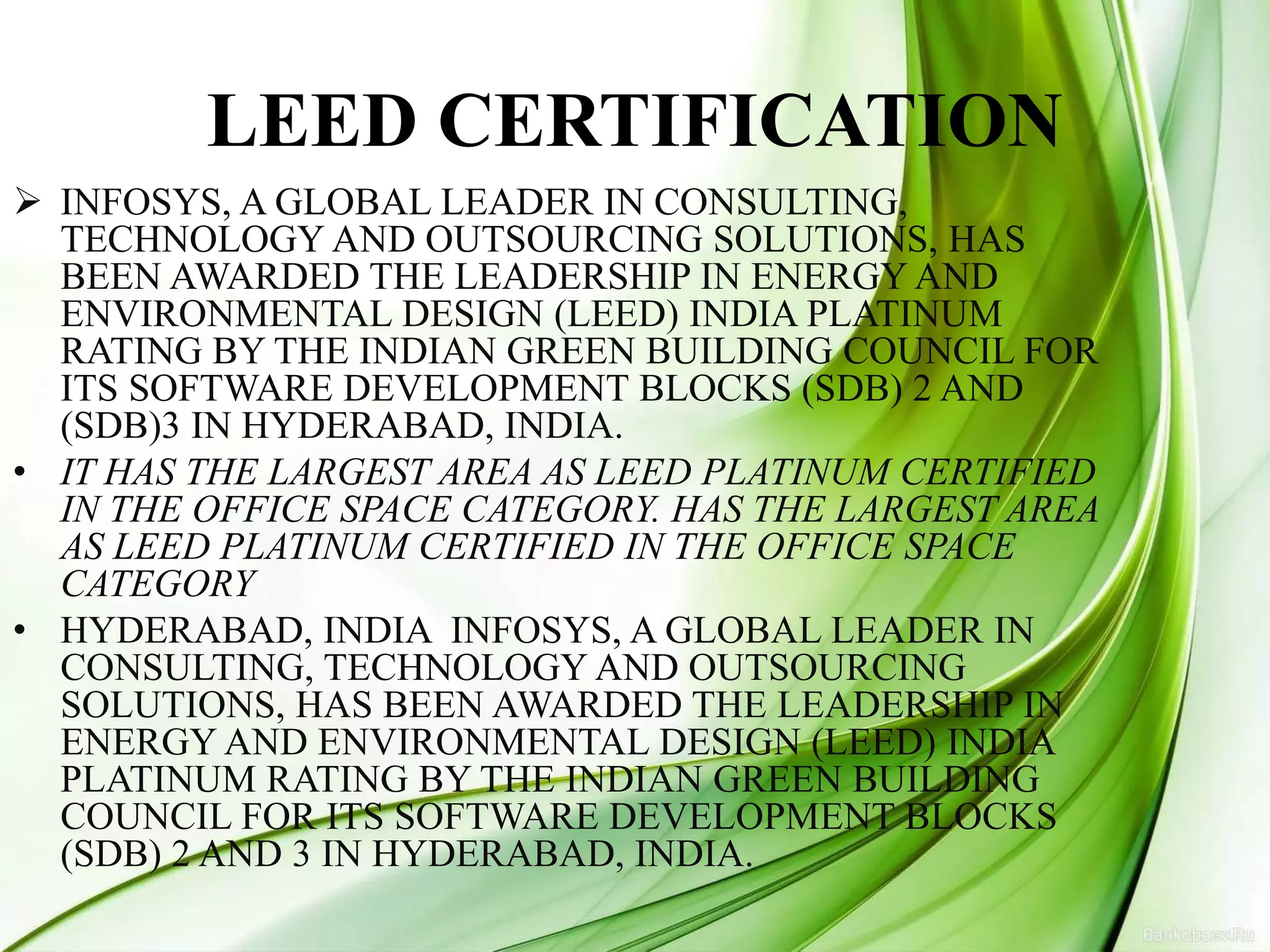 INFOSYS GREEN BUILDING | PPTX