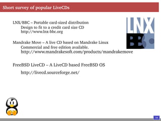 Recipe of a linux Live CD (archived) | PDF