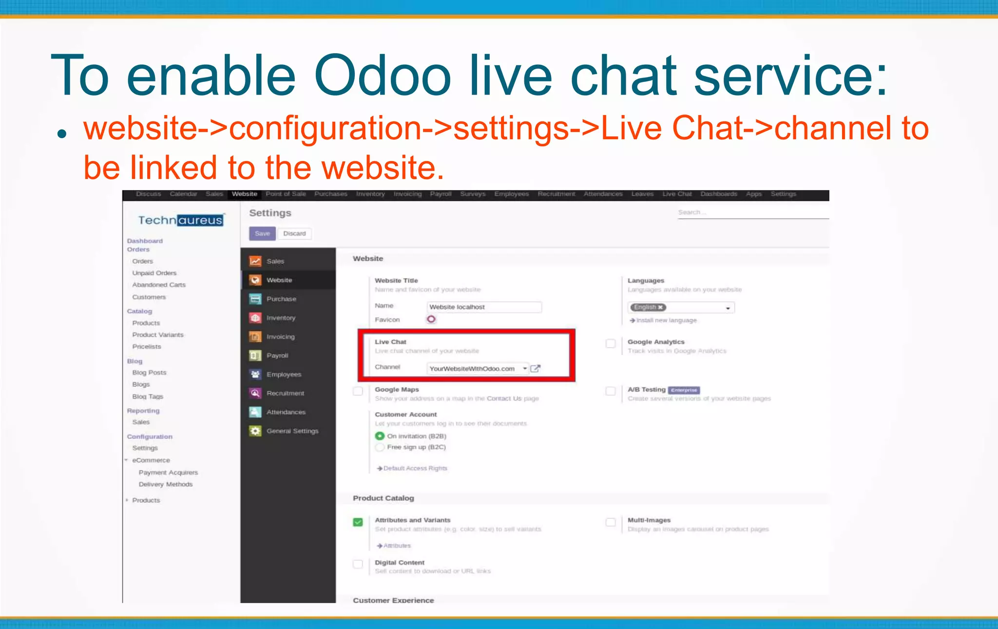 Live chat in odoo | PPT