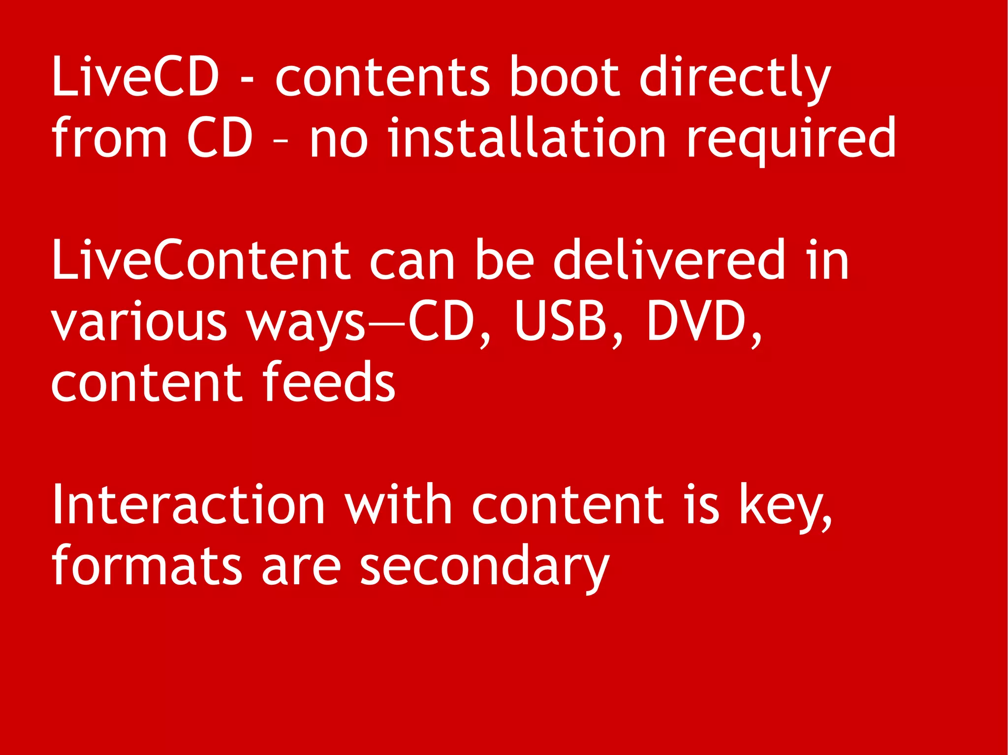 LiveContent v1.0 CC Salon Presentation | ODP