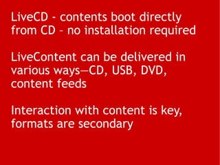 LiveContent v1.0 CC Salon Presentation | ODP