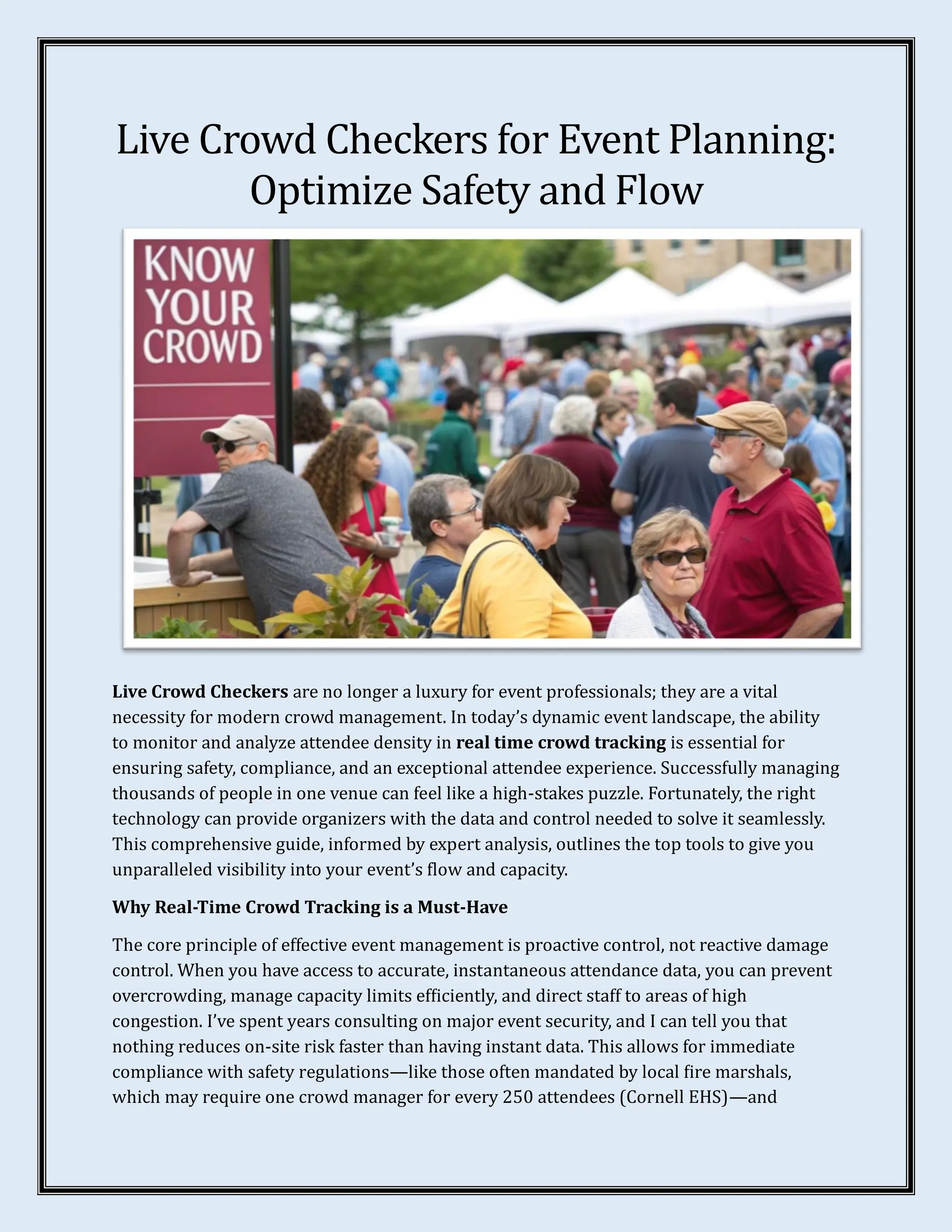 Live Crowd Checkers for Event Planning: Optimize Safety and Flow | PDF