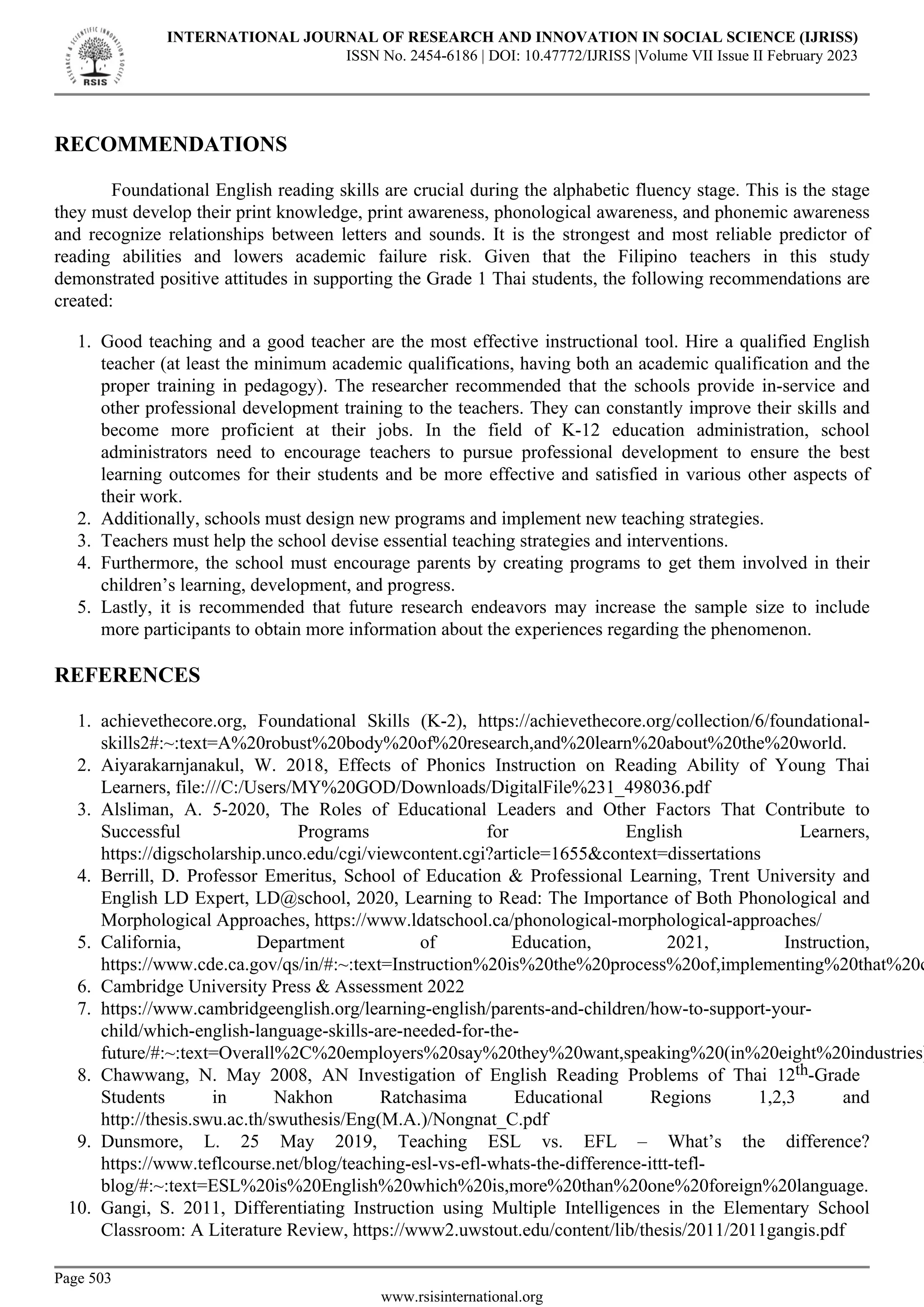 Lived Experiences of Filipino Teachers Teaching Foundational English ...