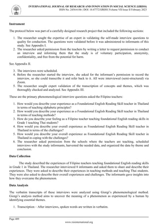 Lived Experiences of Filipino Teachers Teaching Foundational English ...
