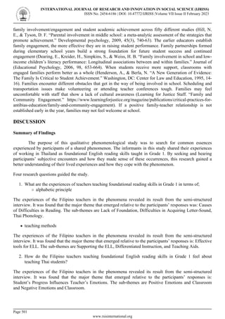 Lived Experiences of Filipino Teachers Teaching Foundational English ...