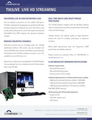 Live HD Streaming Hardware/Software requirements | PDF