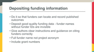 Collecting and using funding data in your publications | PPT