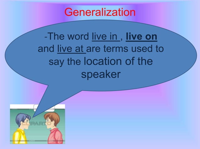 Live in, live on and live at | PPTX