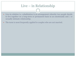 Live – in relationship | PPTX