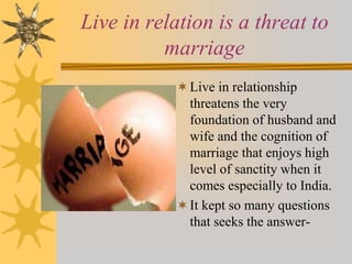 Live in relationship in India and laws relating to live in couple | PPT