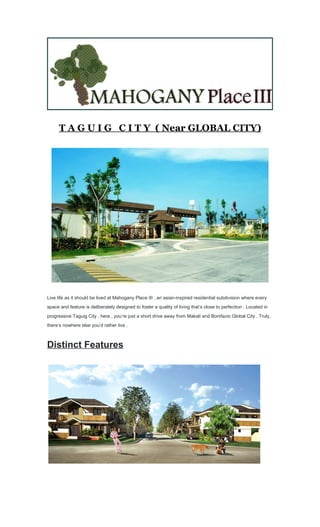 Mahogany Place.. A Dream Home. | DOC
