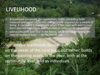 Livelihood and food security | PPTX
