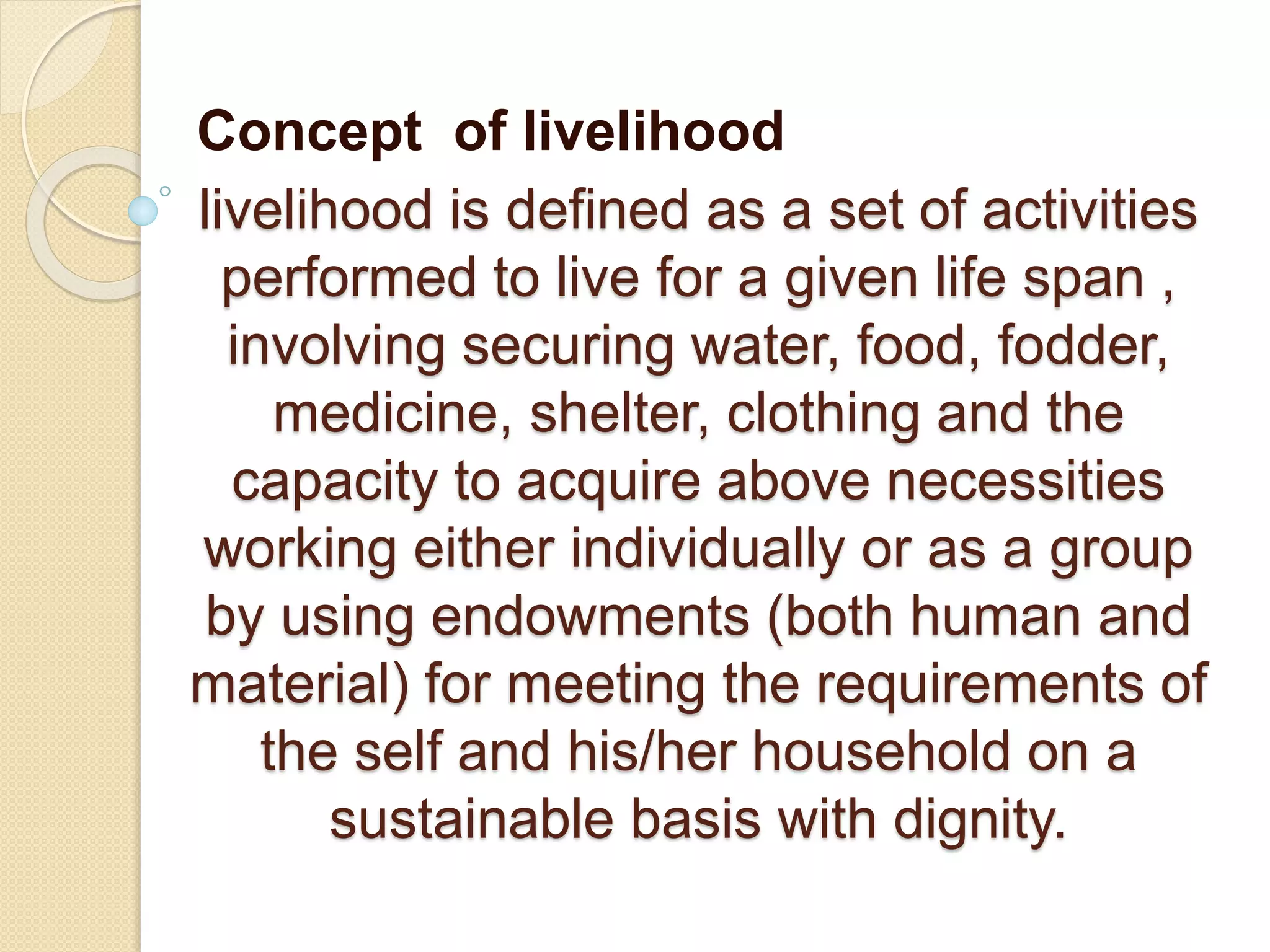 Livelihood approach ppt | PPTX