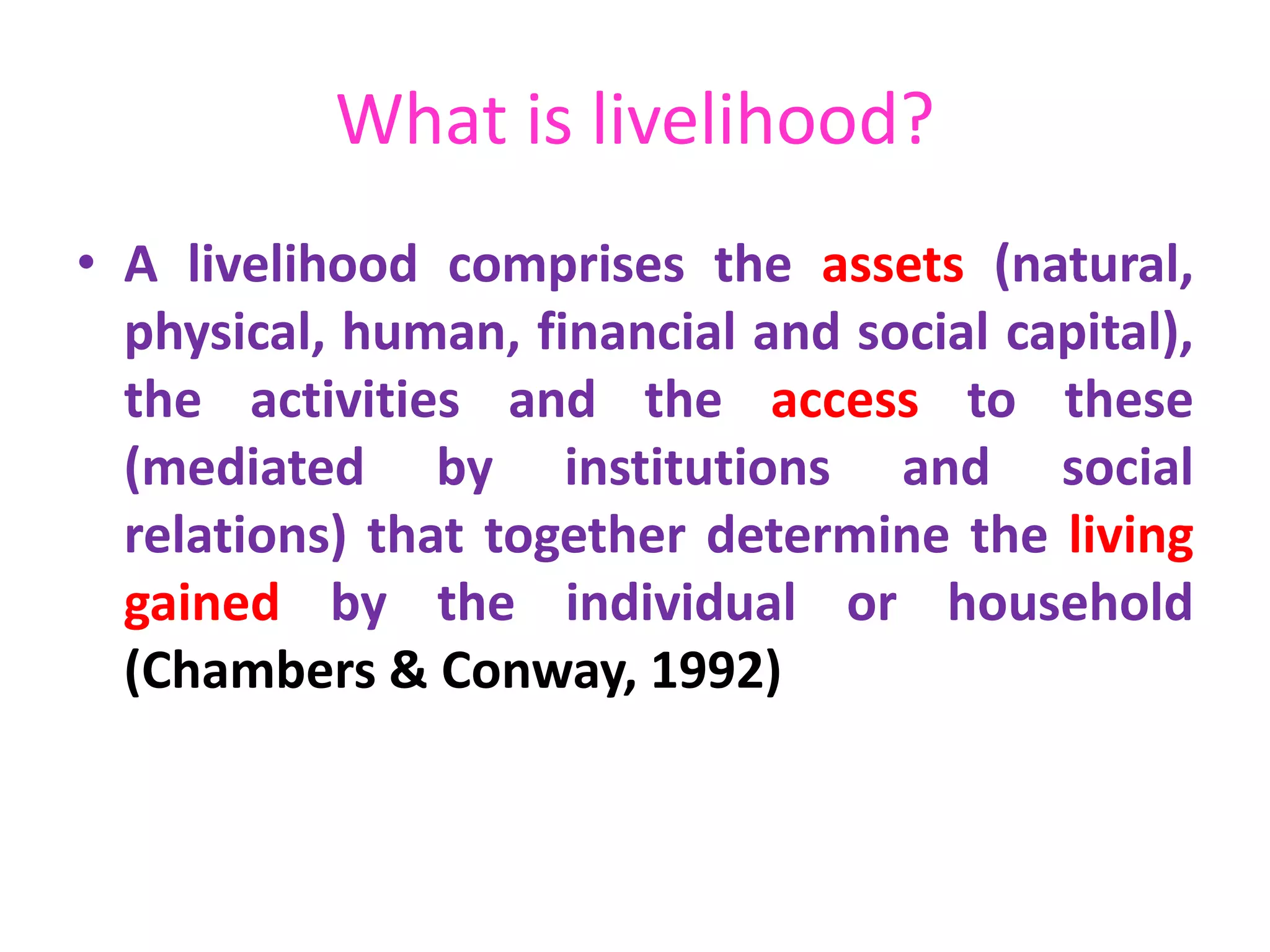 Livelihood security | PPTX