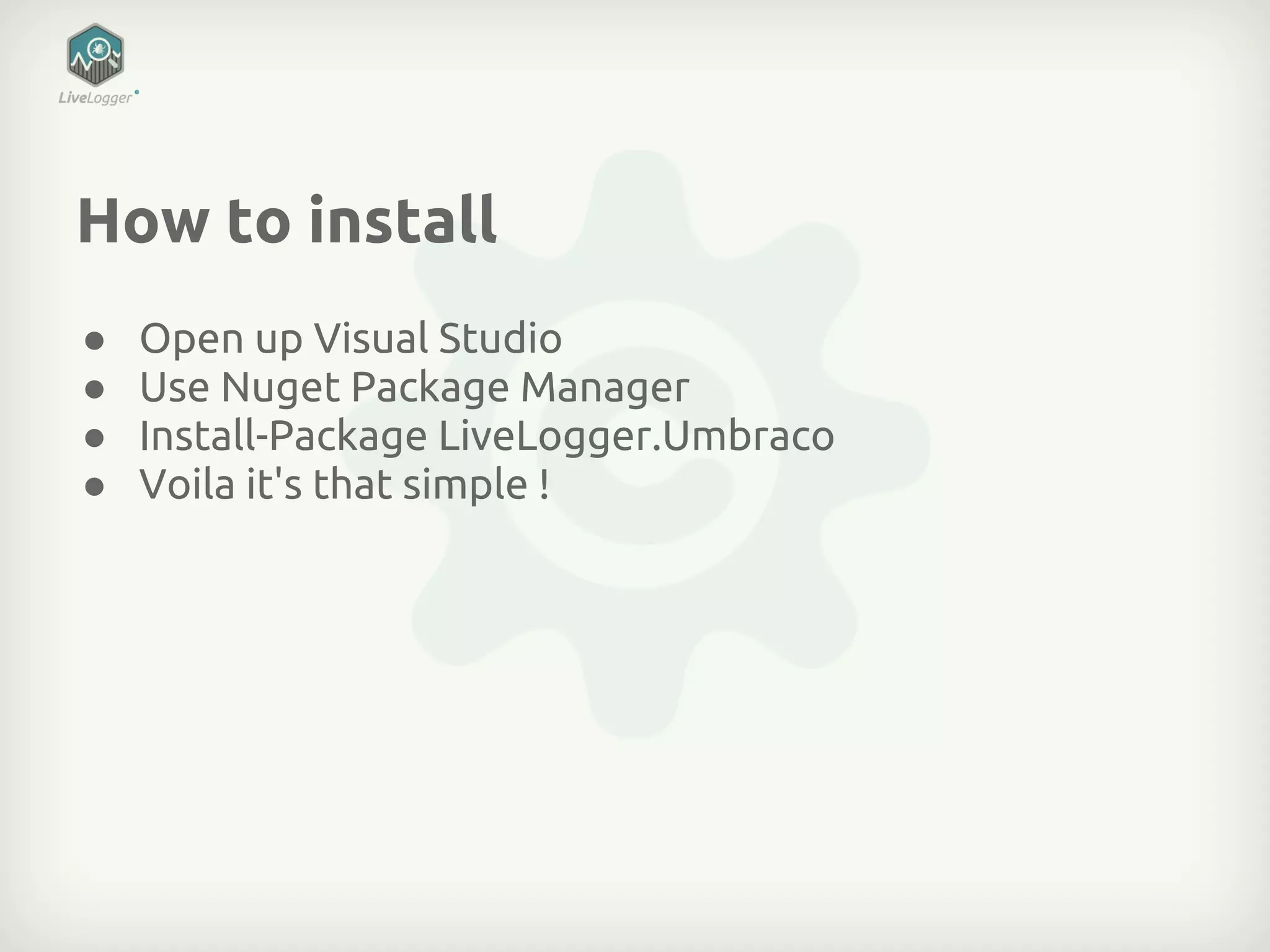Live logger for Umbraco | PPT