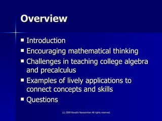 Lively Applications in Precalculus | PPT