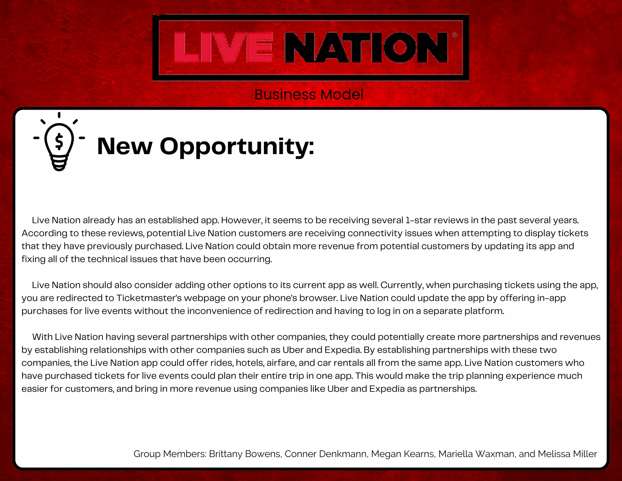 Live Nation Business Model | PDF