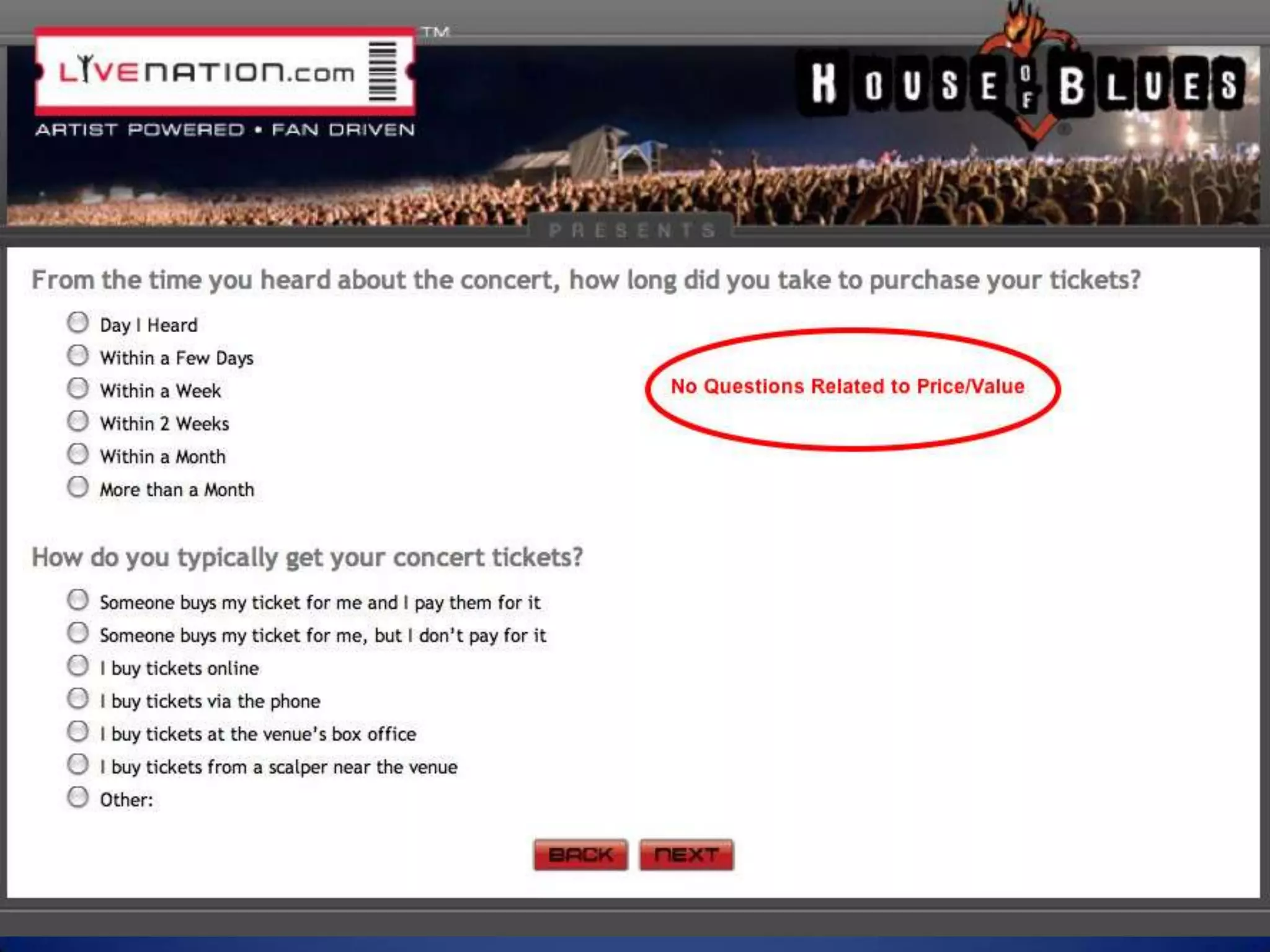 Live Nation Concert Questionnaire | PPTX
