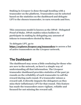 Livepeer staking guide | PDF