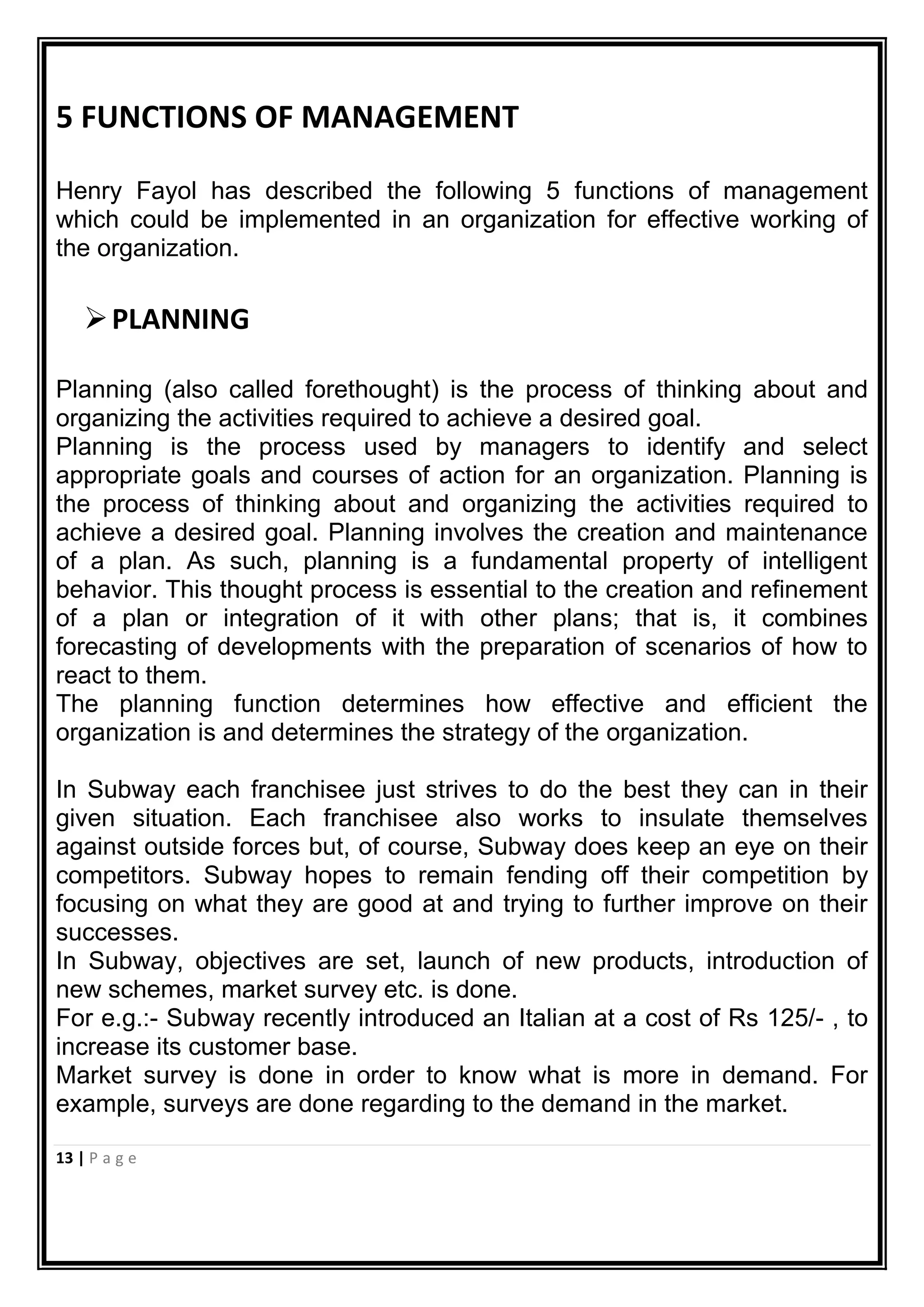 Live Project on Principle of Management | PDF